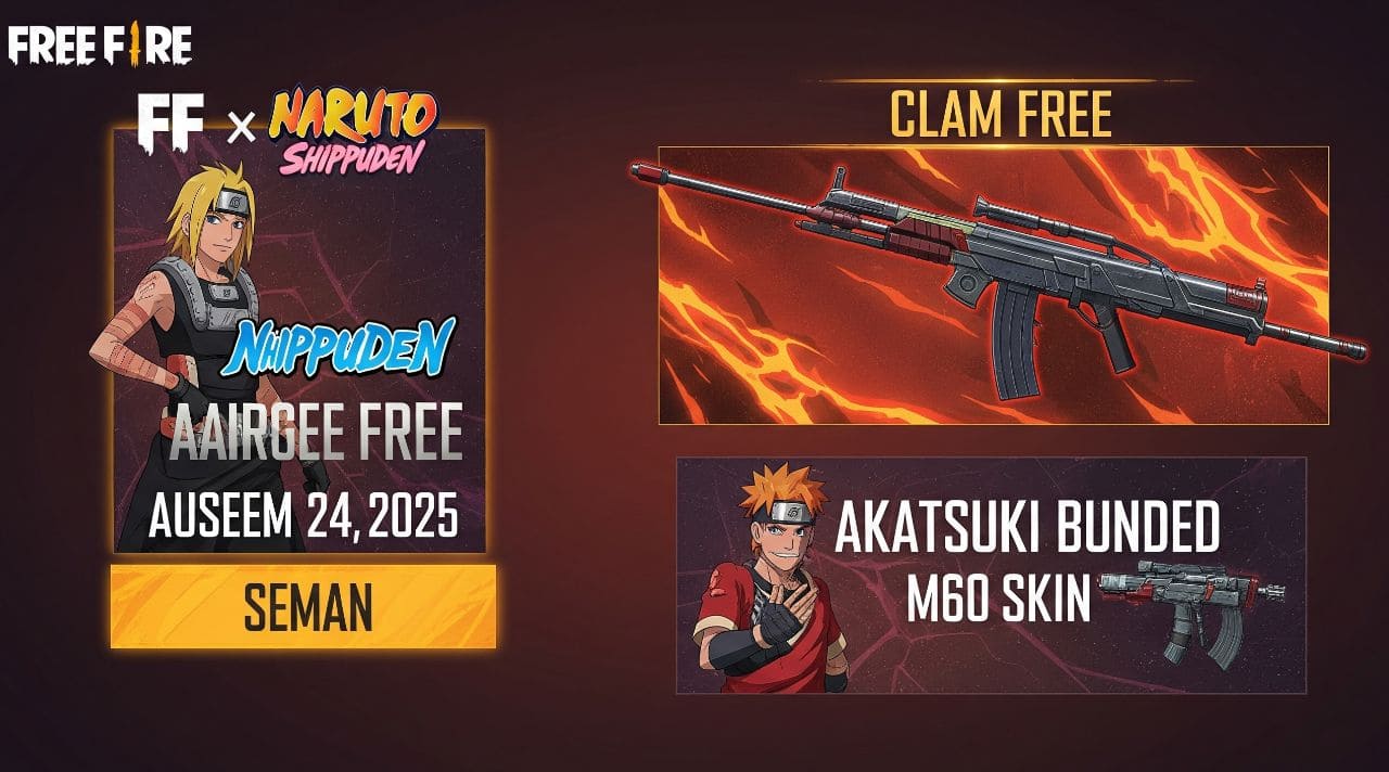 Kode Redeem FF x Naruto Shippuden 24 Agustus 2025: Cara Klaim Bundle ...