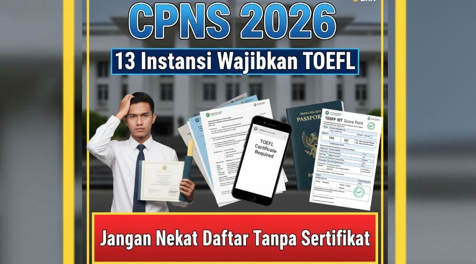 CPNS 2026: 13 Instansi Wajibkan TOEFL, Jangan Nekat Daftar Tanpa Sertifikat