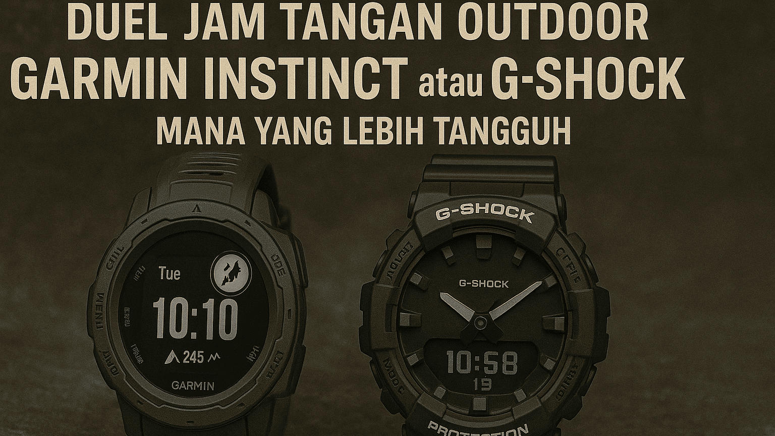 Duel Jam Tangan Outdoor, Garmin Instinct atau G-Shock, Mana Lebih Tangguh
