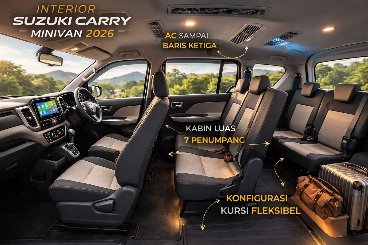 Interior Suzuki Carry Minivan 2026 Bikin Kaget! Kabin Super Luas dan ...